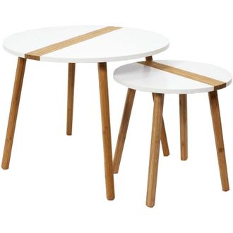 The Home Deco Factory The Home Deco Factory - Tables gigognes bicolores Relief (Lot de 2)