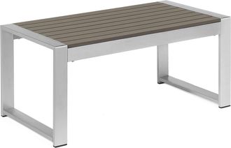 Beliani Praktischer Couchtisch Aluminium 90 x 50 cm Dunkelgrau Salerno