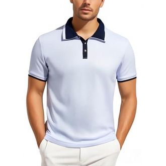 Generic Polo homme &eacute;t&eacute; style d&eacute;contract&eacute; Convient pour les trajets daffaires T-shirt &agrave; manches courtes, Blanc., 3XL