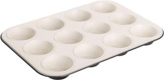 Dr. Oetker 123456 Moule &agrave; muffins, moule anti-adh&eacute;sif avec rev&ecirc;tement premium Exclusive Anthracite/Cr&egrave;me Acier 38,5 x 26,5 x 3 cm