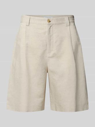 Maison Kitsun&eacute; Straight Fit Shorts mit Leinen-Anteil
