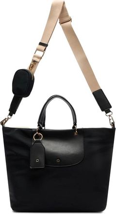 Oltre Femme, Sacs, Noir, Taille: ONE Size Sac Shopper en nylon avec poche avant