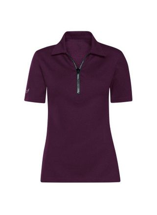 Trigema Poloshirt TRIGEMA Slim Fit Poloshirt mit Kristallsteinen (1-tlg)