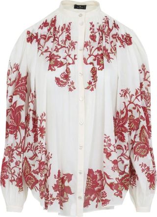 Etro Femme, Blouses et Chemises, Multicolore, Taille: 38 FR Chemise pliss&eacute;e &agrave; col Mao
