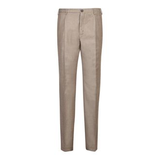 Incotex Homme, Pantalons, Beige, Taille: XL Pantalon Beige en Laine Coupe Fusel&eacute;e