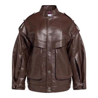 Weili Zheng Hammered Kunstlederjacke - - Jackets - Damen - Braun - XS