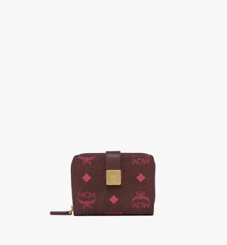 MCM Aren Portemonnaie mit Messingplakette in Visetos