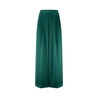Riani Platas Satinhose mit Bundfalten - - Trousers - Damen - Gr&uuml;n - L