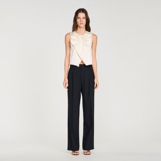 Sandro Pantalon de tailleur &agrave; plis cass&eacute;s