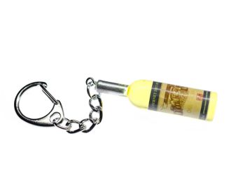 Miniblings Weinflasche Schl&uuml;sselanh&auml;nger Wein gelb Wei&szlig;wein 48mm - Handmade Modeschmuck I I Anh&auml;nger Schl&uuml;sselring Schl&uuml;sselband Keyring