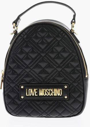 Moschino Love Quilted Faux Leather Mini Bag with Golden Details size Unica
