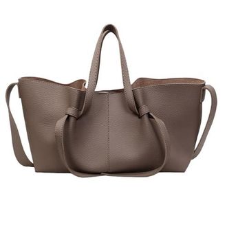 Generic Sac &agrave; main fourre-tout simple en cuir synth&eacute;tique de couleur unie, sac &agrave; bandouli&egrave;re polyvalent, grande capacit&eacute;, sac fourre-tout pour voyage, rendez-