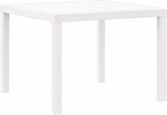 vidaXL Gartentisch Wei&szlig; 100 x 100 x 73 cm Poly-Rattan vidaXL