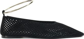 Jil Sander Suede Perforated Ballet Flats - Gr. 38,5 (EU) - in Schwarz