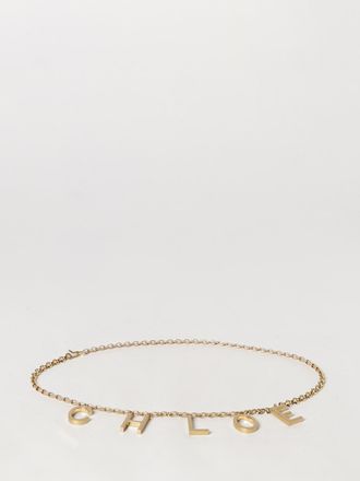 Chlo&eacute; Ceinture cha&icirc;ne en m&eacute;tal dor&eacute; ajustable avec breloque logo