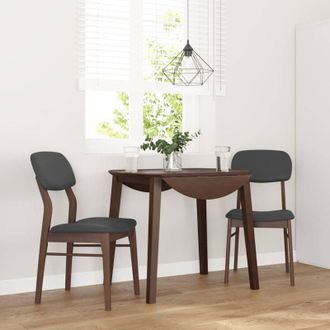 vidaXL Vidaxl - Chaises &agrave; manger coussins 2 pcs marron bois massif caoutchouc
