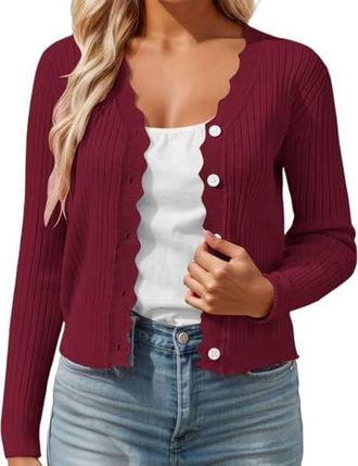Generico Cardigan de Noël élégant Dirndl à manches longues léger Boléro Vêtements de loisirs Veste traditionnelle pour femme Cardigan avec boutons et col en V,