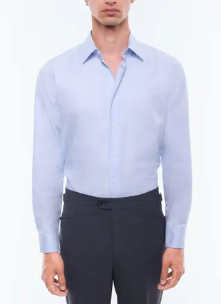 Fursac Chemise en micro armur&eacute; de coton - Taille 37 - Homme