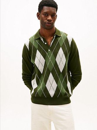 Tommy Hilfiger Pull &agrave; motif Argyle et col rugby