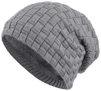 Balinco warm gef&uuml;tterte Beanie mit Teddy-Fleece F&uuml;tterung Winterm&uuml;tze mit Flechtmuster Einheitsgr&ouml;&szlig;e f&uuml;r Damen & Herren M&uuml;tze (3A) (Grau)