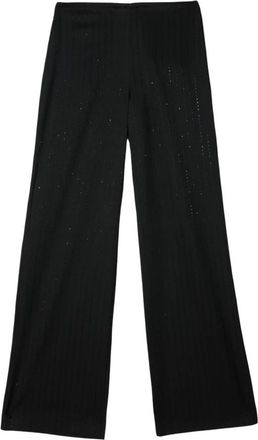 Oltre Femme, Pantalons, Noir, Taille: 42 FR Pantalon Palazzo avec Broderies de Sequins