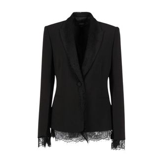 Twinset Giacca con pizzo - - Jackets - Damen - Schwarzk - XS