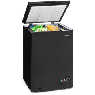 Klarstein Gefriertruhe Klein und Schmal, Freistehende Kleine Gefriertruhe, 99 Liter Tiefk&uuml;hltruhe, Kleine K&uuml;hltruhe mit Einh&auml;ngekorb, Effiziente Gefriertruhen