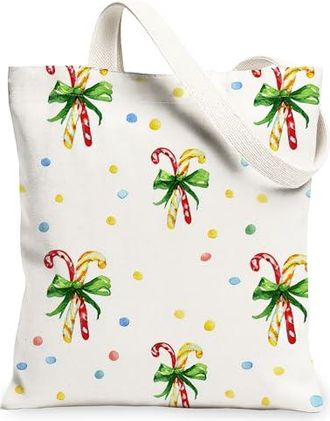 Generic Sacs fourre-tout en toile de canne &agrave; sucre dorge, sacs r&eacute;utilisables, l&eacute;gers et lavables avec bandouli&egrave;re pour Tra, blanc, 33 x 38 cm