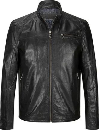 Milestone Herren Lederjacke braun unifarben