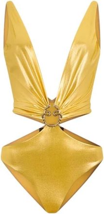 Roberto Cavalli Femme, Maillots de bain, Jaune, Taille: 40 FR Maillot de bain une pi&egrave;ce avec d&eacute;tails Serpentins