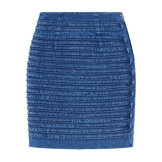 Versace Denimrock mit hoher Taille - - Skirts - Damen - Blau - S