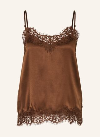 Darling Harbour Darling Harbour Seidentop Aus Satin Mit Spitze braun