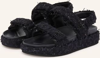 Tory Burch Tory Burch Plateau-Sandalen Kira Mit Glitzergarn blau