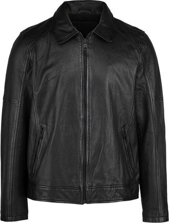 Trueprodigy Lederjacke Gael Hemd-Stil mit Eingrifftaschen