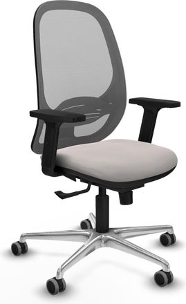 Piqueras y Crespo B&uuml;rostuhl, grau und wei&szlig;, zylindrisch mit 2D-Armlehnen, h&ouml;henverstellbare Lendenwirbelst&uuml;tze, ausgestattet mit 3 Positionen und Schneideschaum, Grau/W