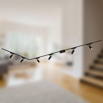 Briloner Schienensystem Luxtrail Komplettset, 6x LED Spots, L-Form, Lampen, Schwenkbar, Lichtschienensystem Decke, Strahler Schiene, Deckenlampe, Deckenleuchte