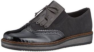 Rieker Femme N0372 Mocassins, Noir (Schwarz/Schwarz/Anthrazit 00), 39 EU