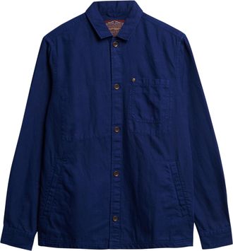 Superdry Herren The Merchant Store - Hemdjacke aus Leinenmischgewebe Supermarineblau XXL