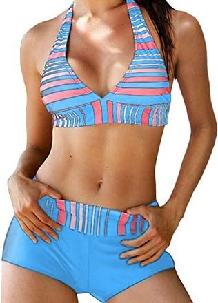 Generic Ensemble bikini pour femme - &Eacute;l&eacute;gant et sexy - Deux pi&egrave;ces - Triangle - Col en V - Push Up - Bikini de plage - Maillot de bain incurv&eacute; - Haut de bikin