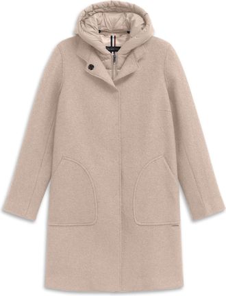 Bugatti Damen Wollmantel 861528-81243 Modern Fit gekochte Wolle Flexcity Stretch Kapuze herausnehmbarer Westen-Einsatz