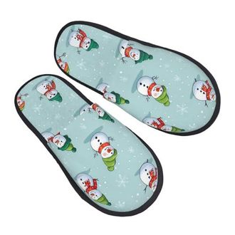 Generic Pantoufles de No&euml;l antid&eacute;rapantes en mousse &agrave; m&eacute;moire de forme avec bonhomme de neige et flocon de neige pour homme et femme, multicolore, 8/11 UK Men