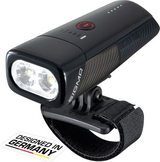 Sigma Sigma - Buster 1100 HL | Helmbeleuchtung mit 1100 Lumen | Wiederaufladbare Helmleuchte mit fünf Beleuchtungsmodi | mit Quick-Release-Funktion für schn