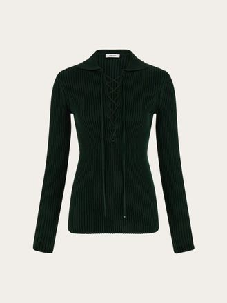 Ferragamo Damen Pullover mit Zugband Grün