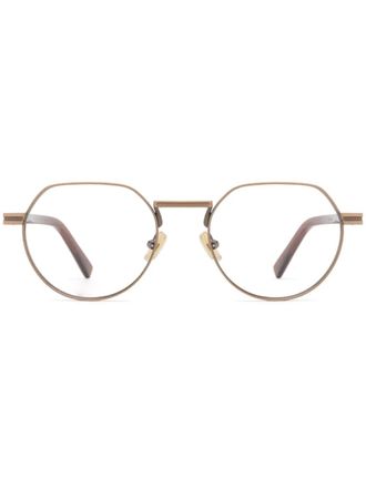 Ermenegildo Zegna lunettes de vue &agrave; monture g&eacute;om&eacute;trique - Or