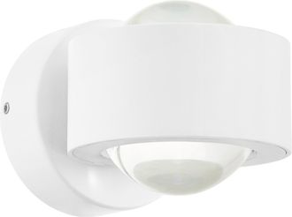 Eglo LED Wandlampe Ono 2, 2 flammige Wandleuchte, Wandstrahler innen aus Aluminium und Kunststoff, Wohnzimmerlampe in Weiß, Klar, LED Flurlampe mit Up and 