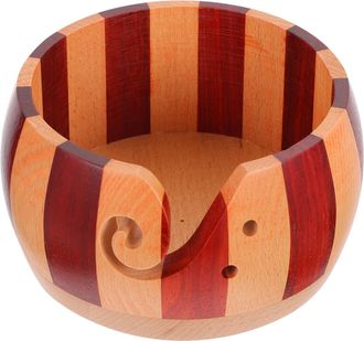 Cabilock Runde Holz garnschale Handgefertigter Wollhalter mit Anti verhedderungsfunktion Natürlicher Holzbehälter für Wollknäuel für Häkeln und Stricken Elegan