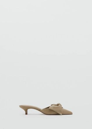 Mango Chaussures talon cuir naud &eacute;cru - Femme - 35 - MANGO
