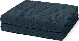 ROSS 2 teiliges Frottier-Set - Sensual Skin - Zopf-Muster (2 X Duschtuch im Set) - 500 g/m2 - Baumwolle - Walkfrottee - saugstark - weich und flauschig - N