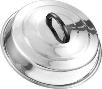 Happyyami Topfdeckel Edelstahl Mit Hitzebest&auml;ndigem Griff 32cm Auslaufsichere Verbreiterte Abdeckung Zum D&auml;mpfen Und Kochen F&uuml;r Pfannen Und Woks