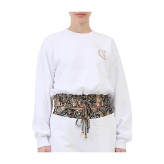 Just Cavalli Schlangenmuster Sweatshirt - - Sweatshirts & Hoodies - Damen - Wei&szlig; - M